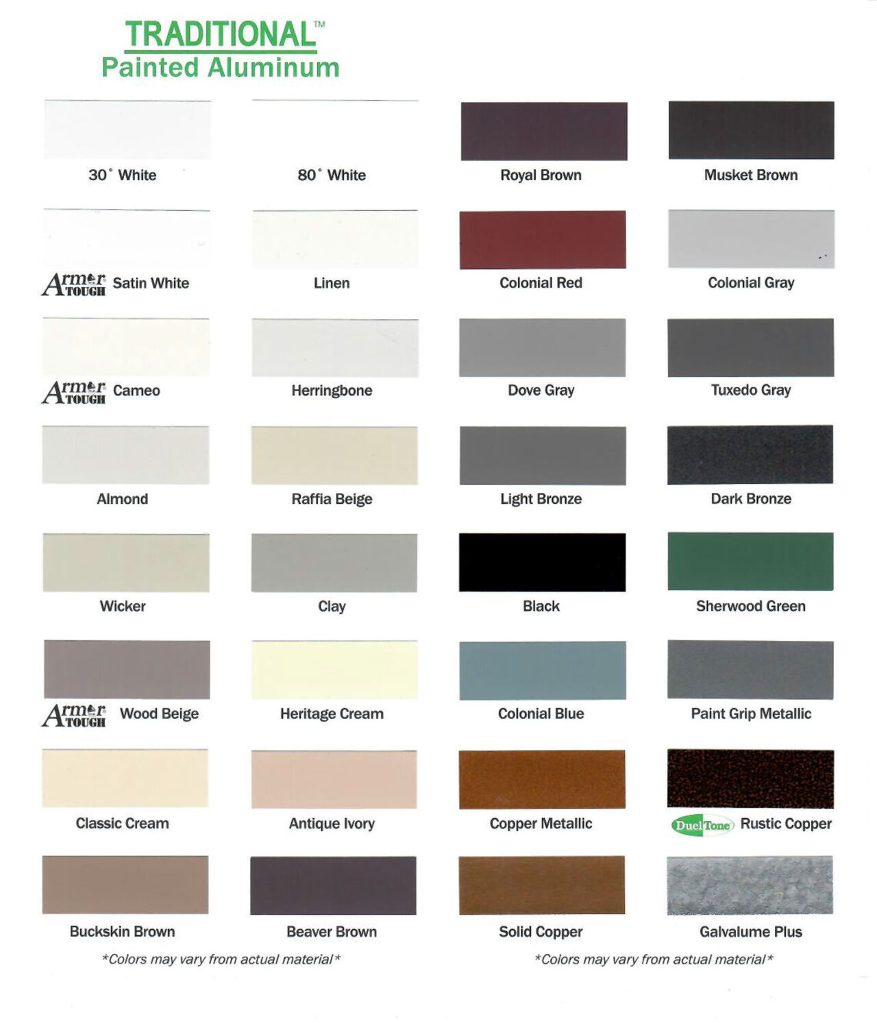 Rain Gutter Colors | Houston, TX | A.J.’s Seamless Gutters